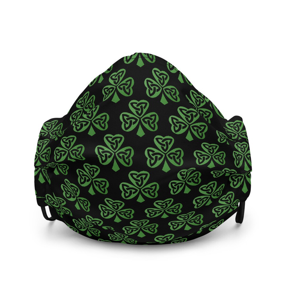 St. Patrick’s Day Shamrock Premium face mask Trinity Black | eBay