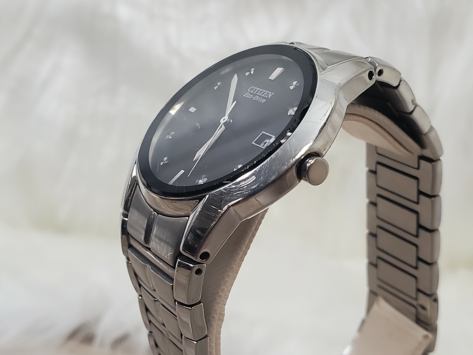 *NO RESERVE* Citizen Eco Drive Watch Black Dial Silver Accents e111 GN ...