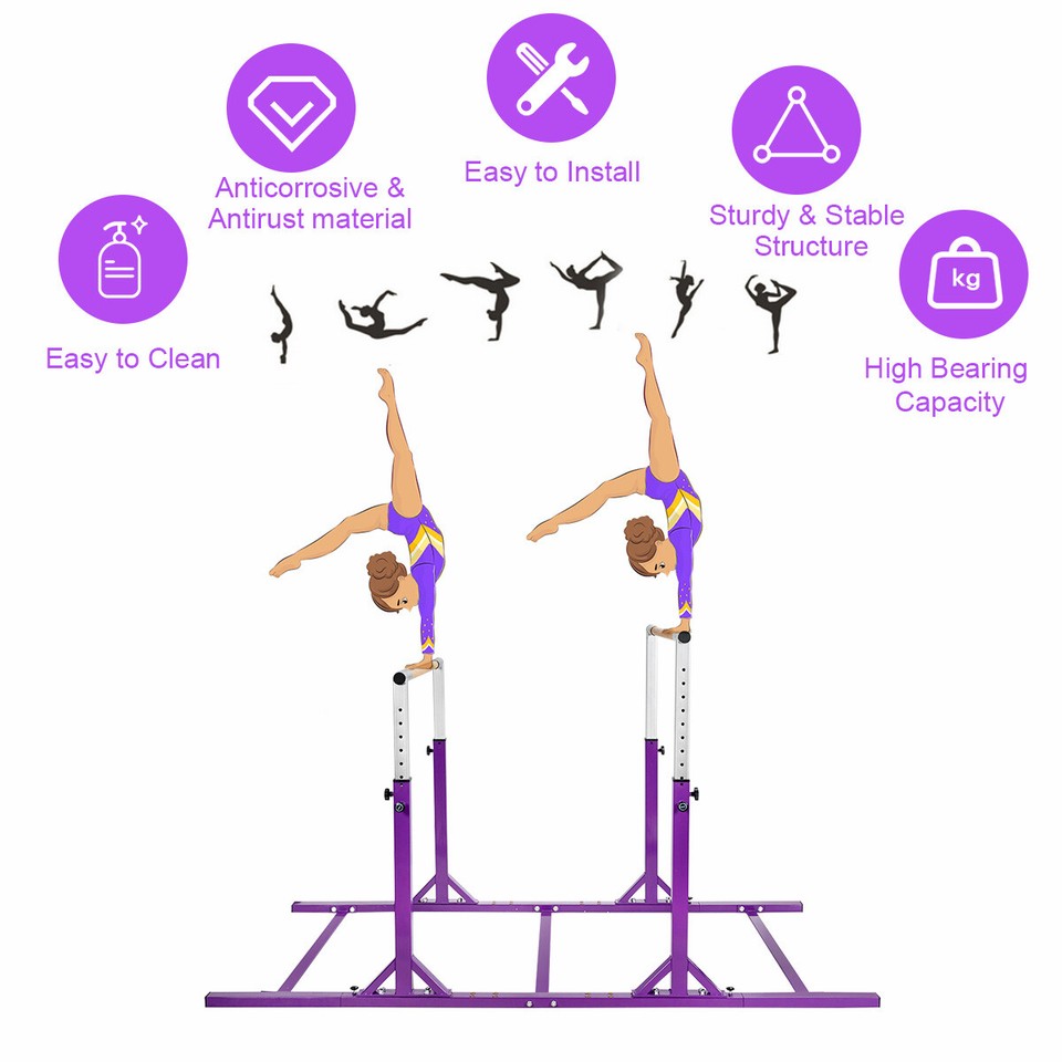 Kids Double Horizontal Bars Gymnastic Training Parallel Bars Gym Home Adjustable | eBay