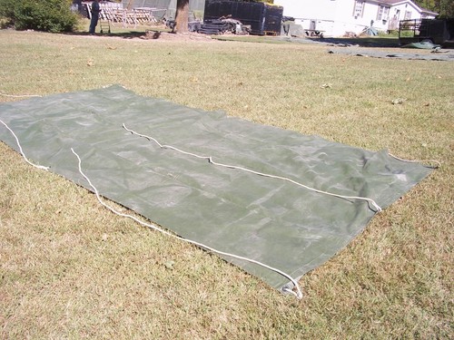 MILITARY SURPLUS AMMO TARP 7 x 15 HAY EQUIPMENT COVER TENT FLOOR TRUCK ...