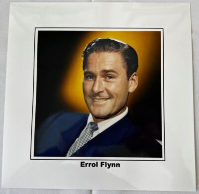 Errol Flynn smiling handsome studio portrait 12x12 inch art print ...