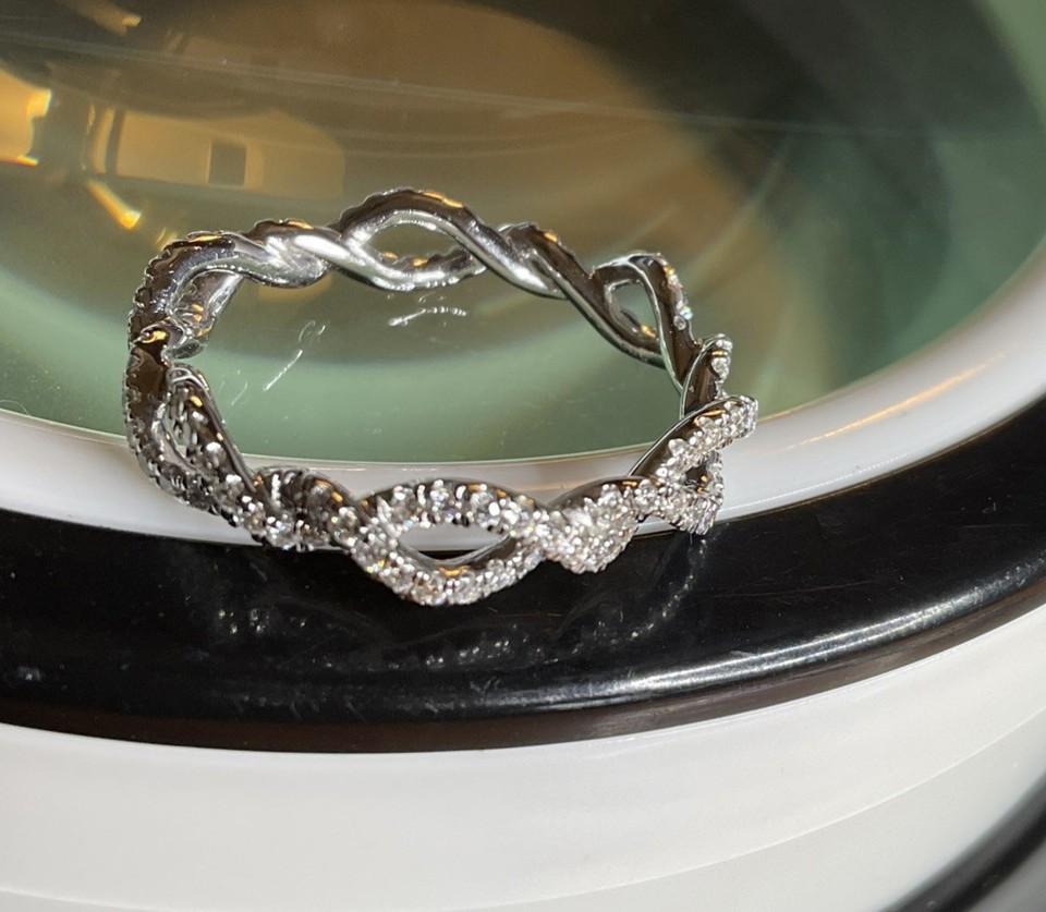 Infinity Twist Eternity Diamond Ring. Blue Nile Size 7.5 1/2 Ct. Tw. | eBay