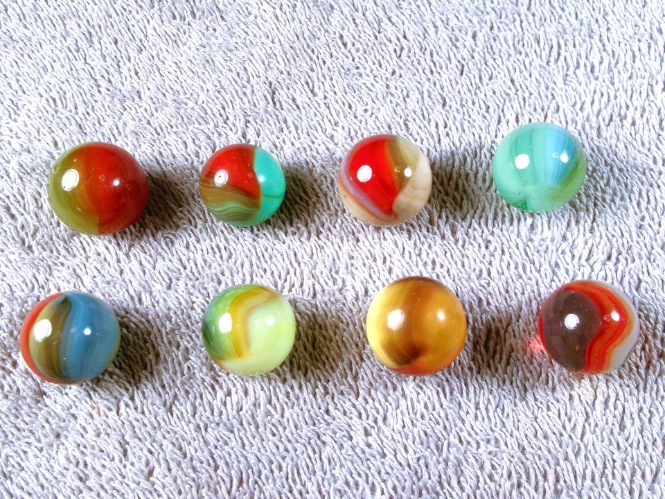 MASTER MADE Marble Variety Lot of 8 SUNBURST METEORS COMETS NM to Mint ...