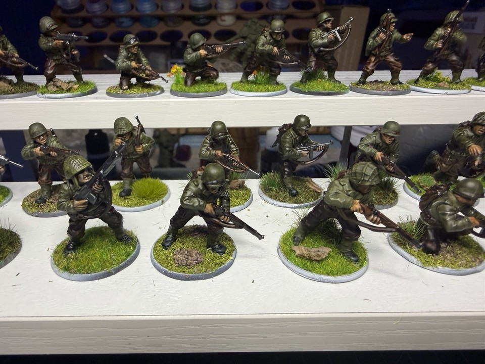 Bolt Action 28mm US Army 27 Men and 2 Tanks Pro Painted WW2 Miniatures ...