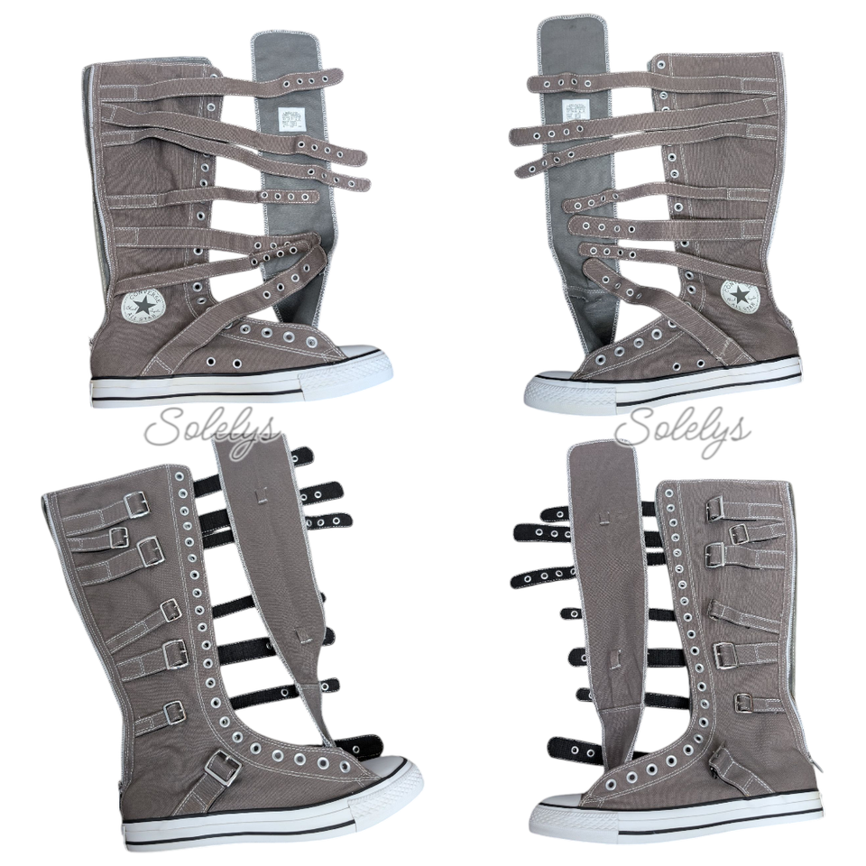 Converse 2012 XXHI 7 Strap Buckle Zipper Knee High Sneaker Boot M9.5 ...