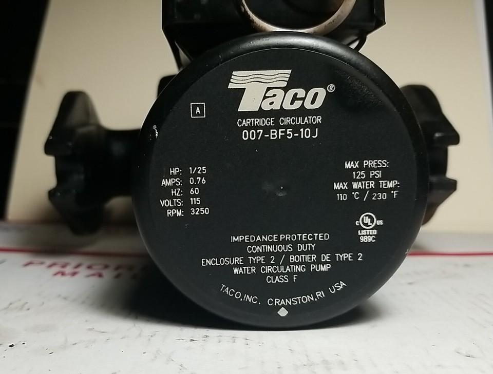 TACO 007-BF5-10J CARTRIDGE CIRCULATOR | eBay