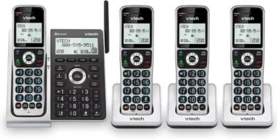 VTech Cordless Home Phone 4 Handsets Answering Machine Call Block ...