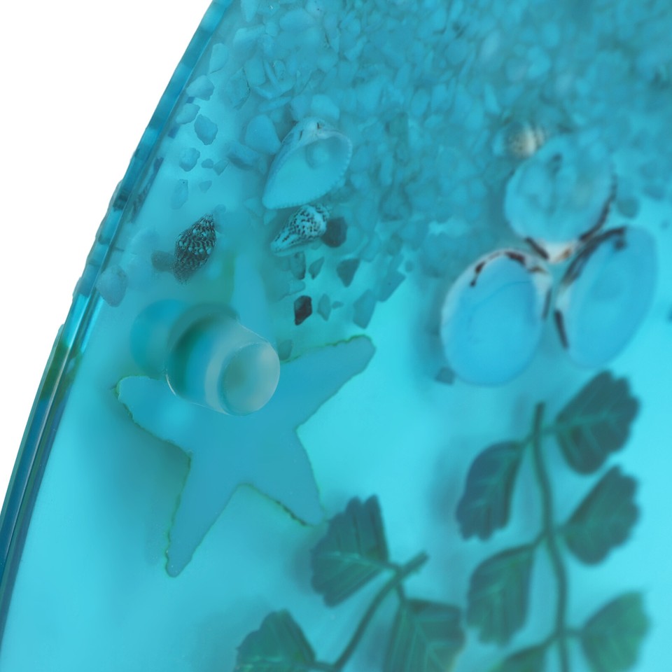Resin U/V type Toilet Seat Aquarium Seat Blue Sea Fish Shells Shape ...