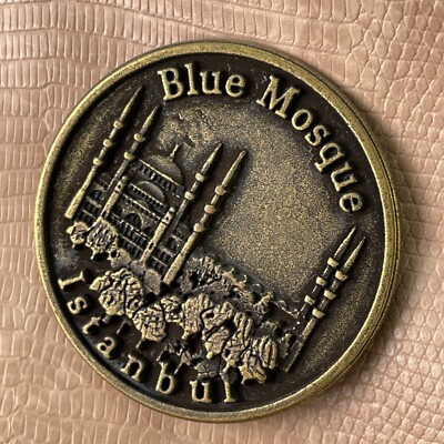 TURKEY🇹🇷METAL FRIDGE MAGNET ISTANBUL CITY BLUE MOSQUE COIN IN BRONZE ...