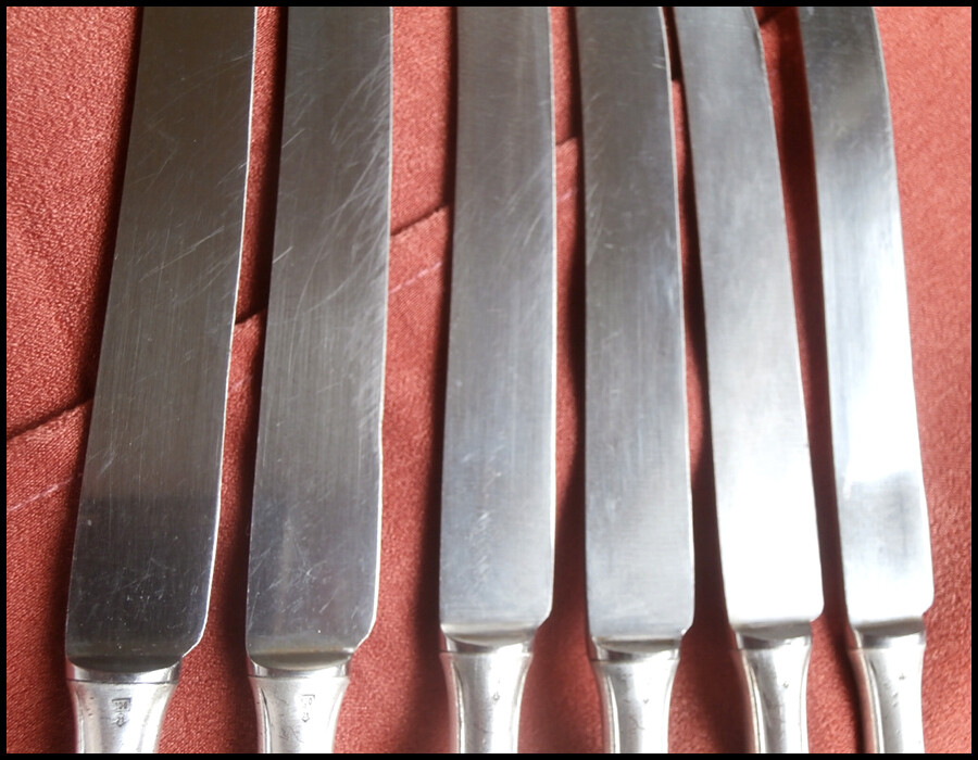 6 WMF Messer versilbert Punzen: 100 , 21 und WMF - 21,5 cm - (57/9 ...