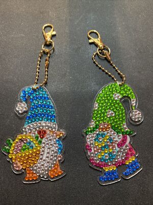 Diamond Painting Easter Gnome’s Keychains FINISHED WORK Set Of 2 | eBay