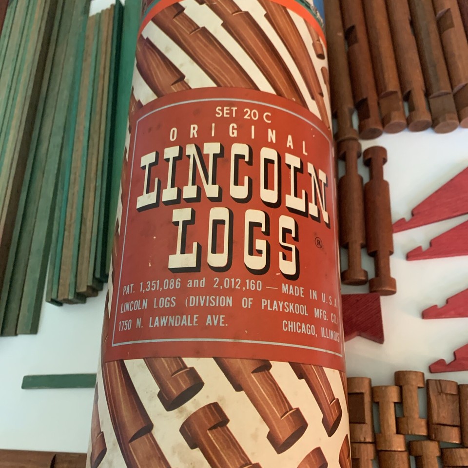 Vintage Lincoln Logs Original Box Set # 20c 129 Pieces RARE | eBay
