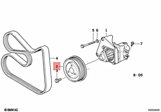 Genuine BMW E36 E38 E39 E46 E53 E83 E83N Steering Pump Pulley OEM ...