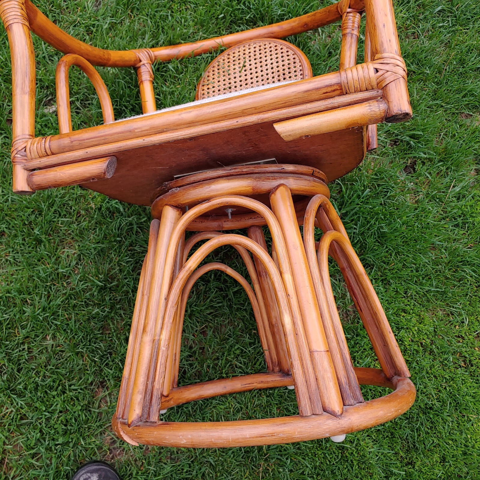 Vintage Swivel Rattan Chair Bentwood Cane Back Willow and Reed Henry ...