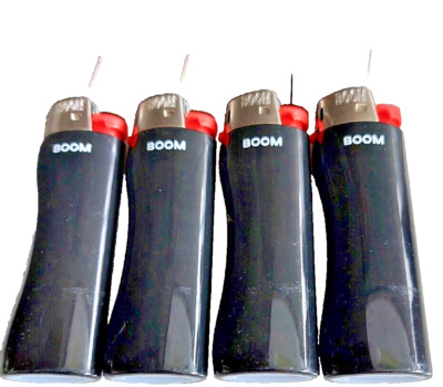 8 X large disposable Boom Lighters adjustable flame solid Black | eBay ...