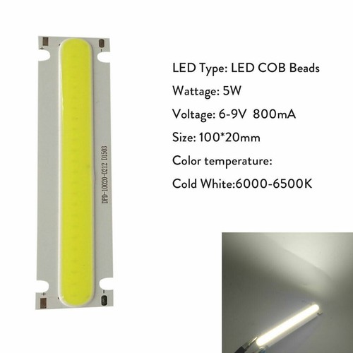LED COB Lamp Light Panel Strip Pure Bead 5W 800mA DC6V-9V LED Bulb For ...