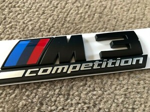Matt Black M3 Competition Trunk Tailgate Sticker Badge Emblem For BMW ...