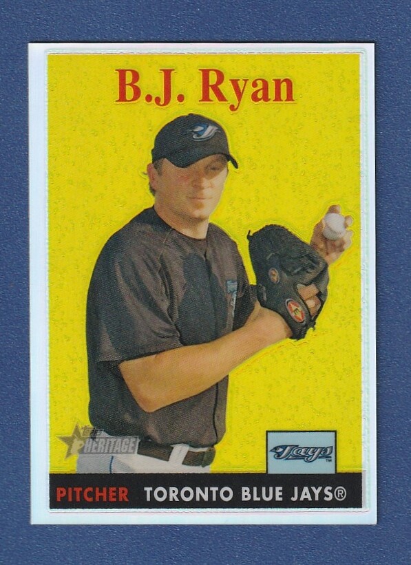 B.J. RYAN 2007 Topps Heritage Chrome Refractor #THC104 BJ Card Blue ...