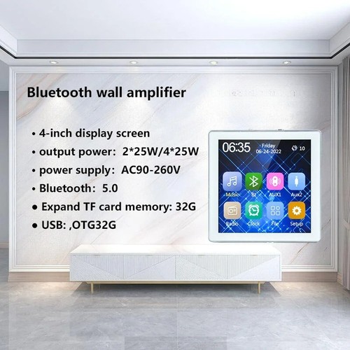 New Mini Touch Screen 4*25W Stereo Music Panel PA SystemBluetooth Wall ...