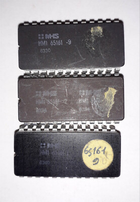 Vintage 3 mémoires SRAM CMOS Matra Harris HM1 65161 2kx8 (80 et 90nS ...
