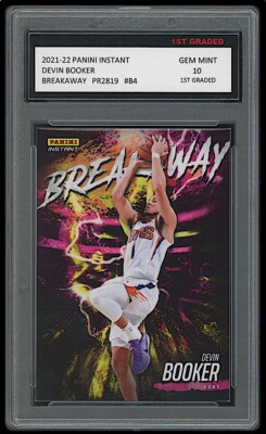 DEVIN BOOKER 2021-22 PANINI INSTANT BREAKAWAY 1ST GRADED 10 CARD B4 ...