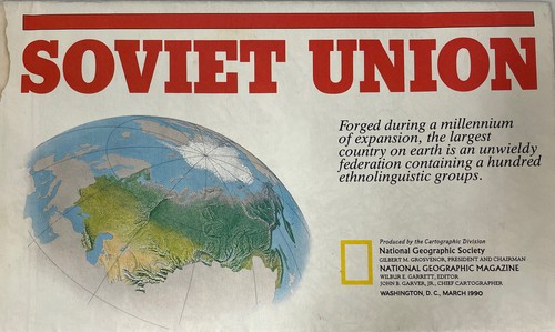 Vintage March 1990 Soviet Union Russia National Geographic Map | eBay