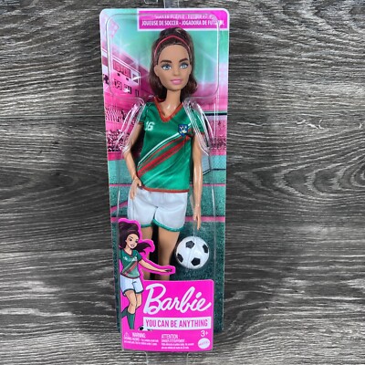 Barbie Soccer Doll, Brunette Ponytail, Colorful #16 Uniform, Soccer ...