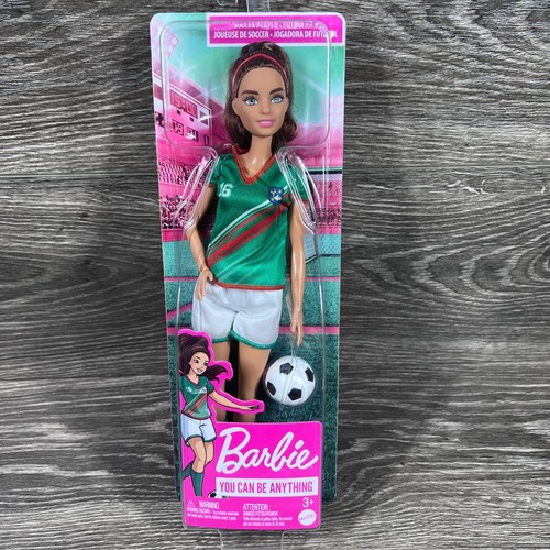 Barbie Soccer Doll, Brunette Ponytail, Colorful #16 Uniform, Soccer ...