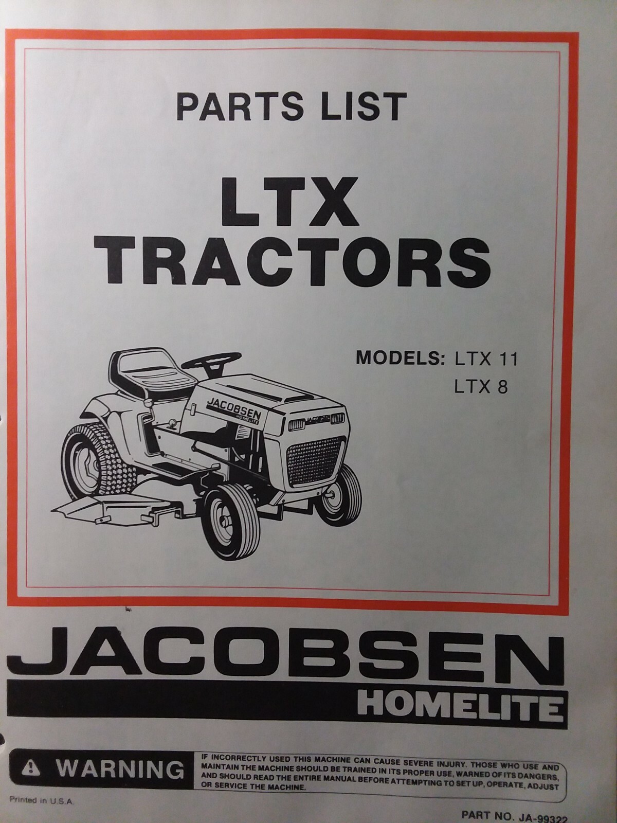 Jacobsen Homelite LTX 8 & LTX 11 Riding Lawn Garden Tractor | eBay