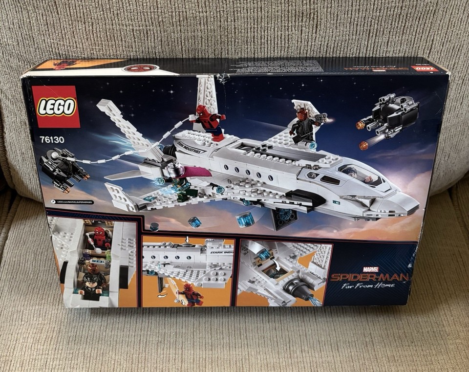 LEGO Spiderman Marvel Far From Home Stark Jet and the Drone Attack ...