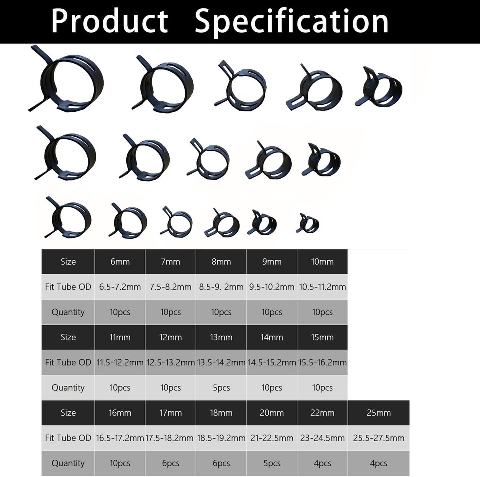 Spring Band Hose Clamp, Constant Tension Clamp Kit, Clamp... | eBay