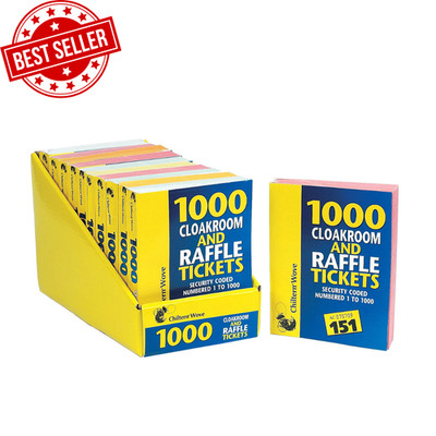 Raffle Ticket Book – 1000 Numbered Cloakroom Event Tickets – White ...