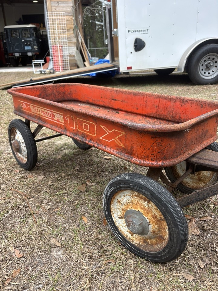 Vintage AMF Junior 10X Steel Wagon Original Paint NOT Radio Flyer Toy ...