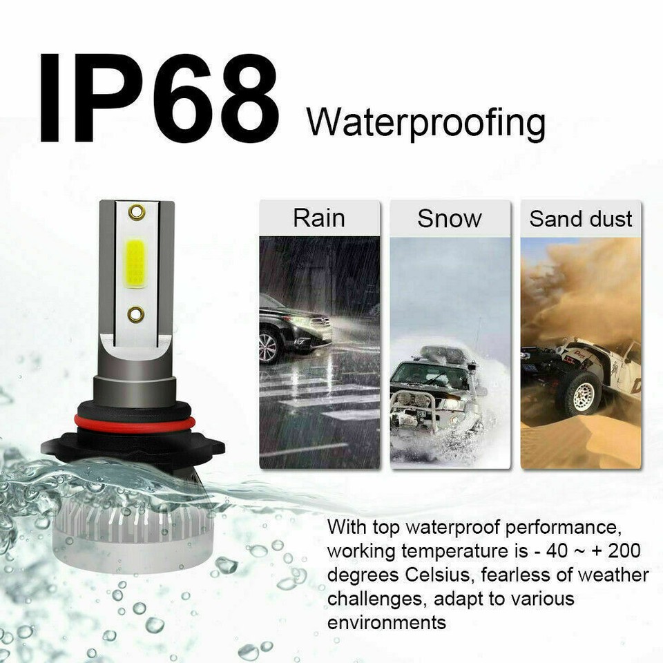 LED Headlights Bulbs Conversion Kit 9005 High Beam Bright White ...