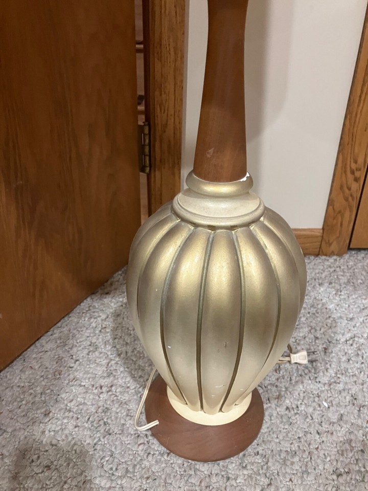 F.A.I.P Vintage Mid Century Modern Atomic FAIP 39" Chalkware Table Lamp ...