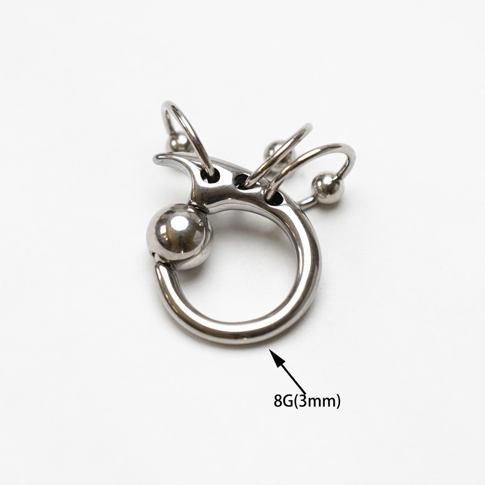 Surgical Steel Spring Loaded Captive Bead Earring BCR Nose Septum Ring ...