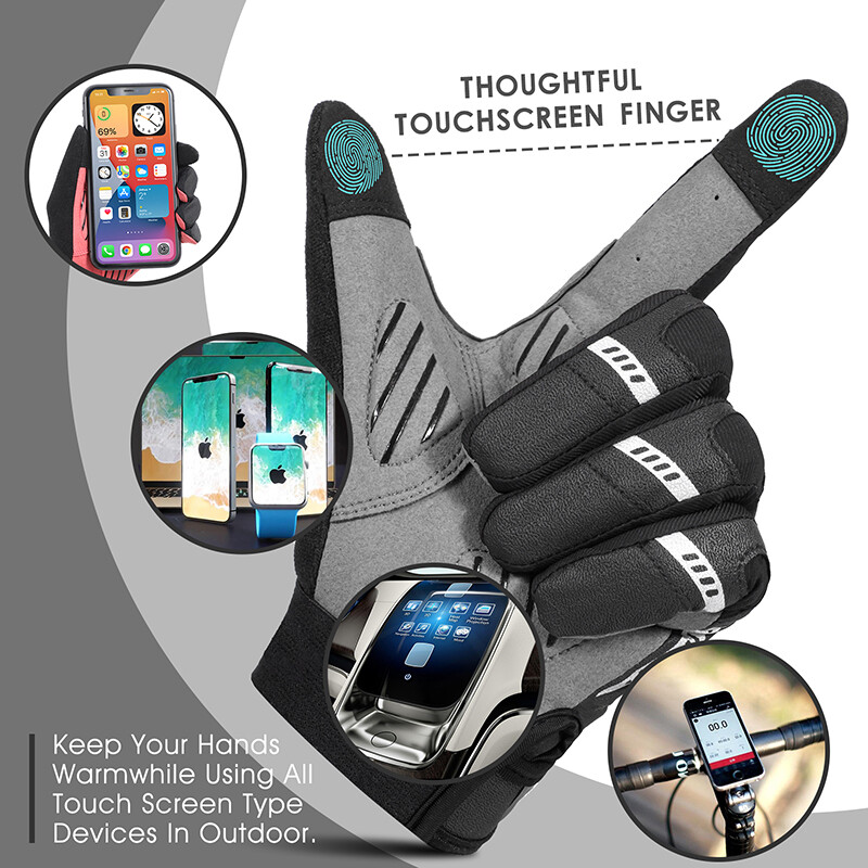 WEST BIKING Touch Screen Gloves Riding Sports Cycling Full Finger ...