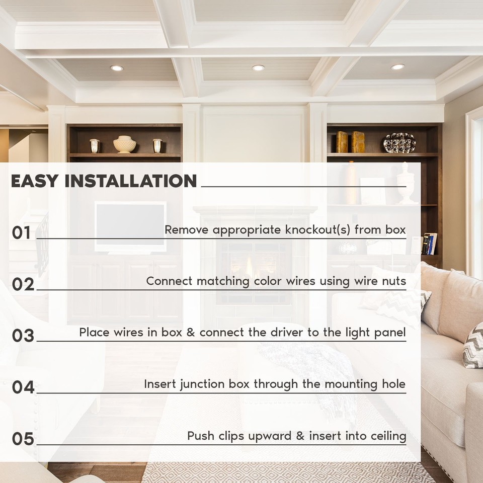 Luxrite 2" LED Recessed Light J-Box 3CCT Selectable 8W 600 Lumens ETL 4 ...