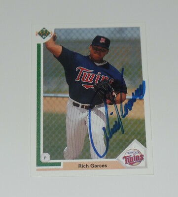 RICH GARCES SIGNED AUTO'D 1991 UPPER DECK CARD #741 RED SOX TWINS ...