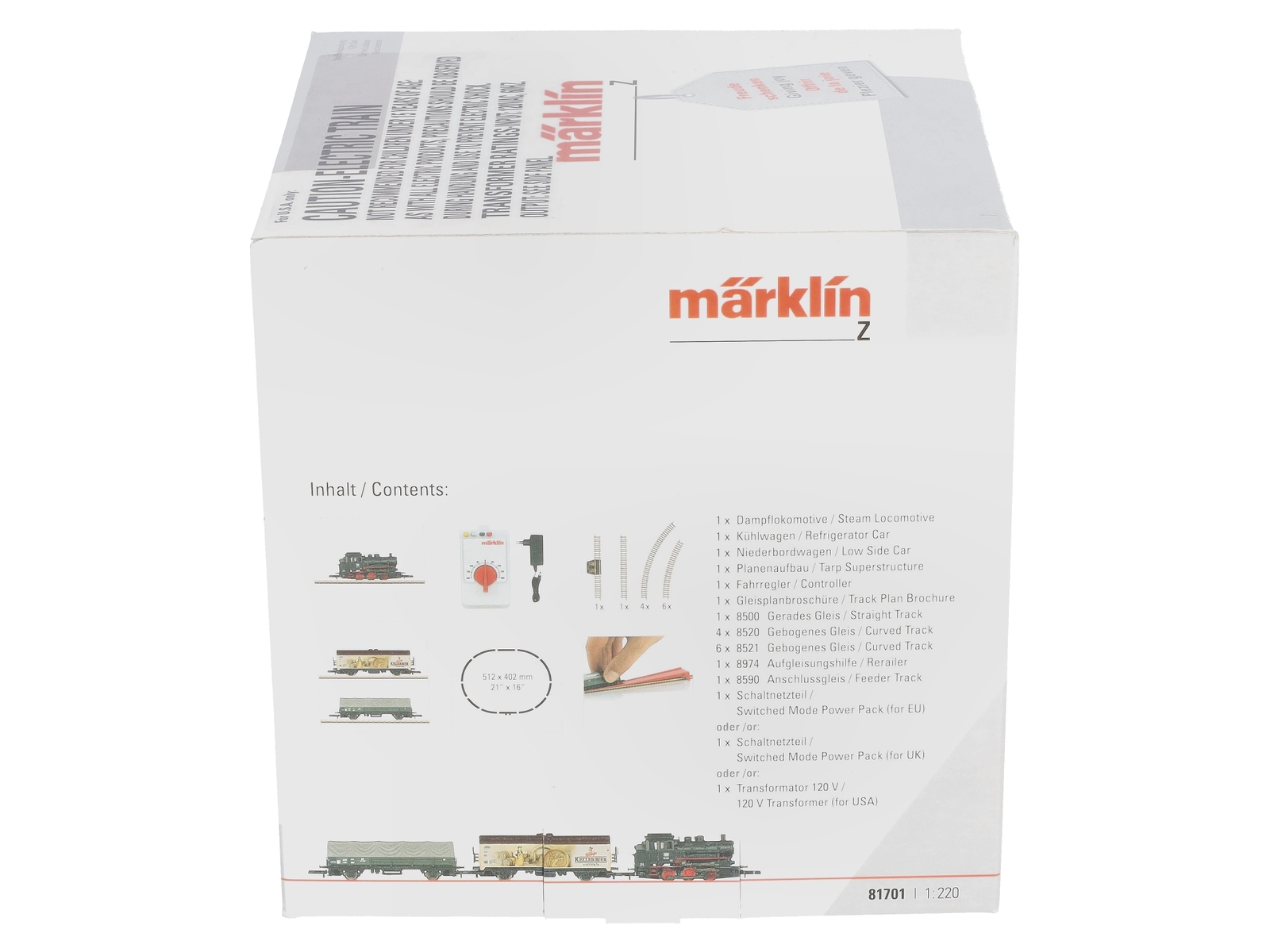 Marklin Z Freight Train Starter Set With Oval Track Contoller and Power ...