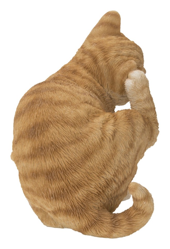 Orange Cat statue Scratching Ear Lifelike Garden Statue, Garden Yard ...