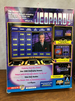 JEOPARDY CD-ROM BY HASBRO INTERACTIVE FOR WIN95/98 - SEALED CD-ROM AND ...