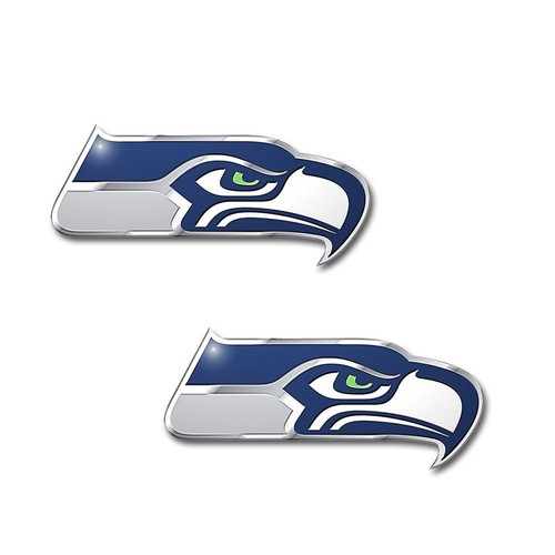 NFL 2pc Seattle Seahawks Auto Car Truck 3D Aluminum Color Emblem Decal ...