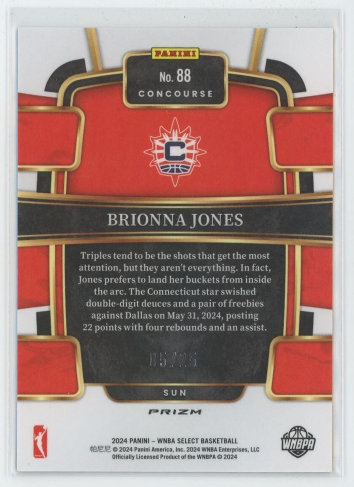 2024 Panini Select WNBA Basketball Concourse Tie-Dye Brionna Jones 05/ ...