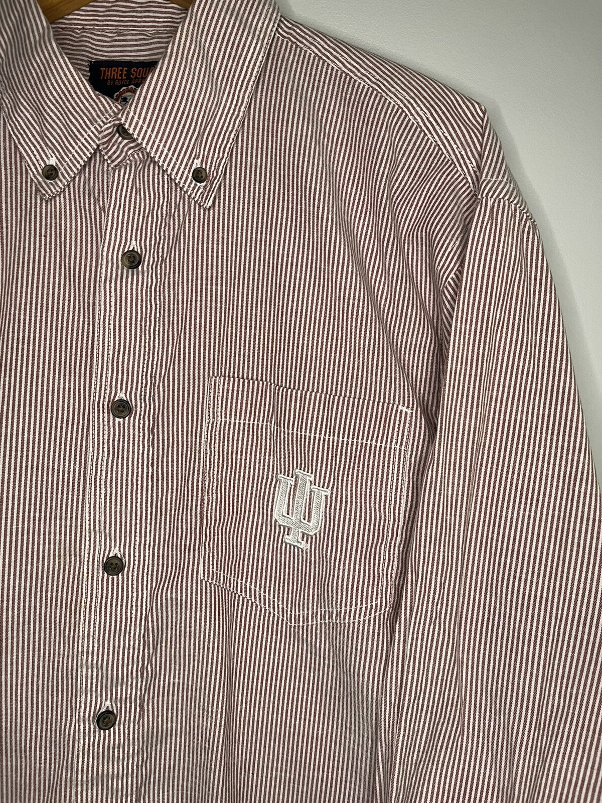 Indiana University IU Hoosiers Long Sleeve Red Striped Button Down ...