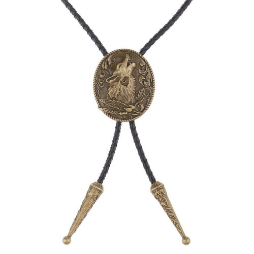 Native American Wolf Head Bolo Ties Necklace Cowboy Bolas Rodeo ...