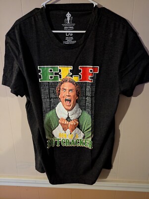 Buddy The Elf Son Of Nutcracker Black T-Shirt Men’s Size Large Elf ...
