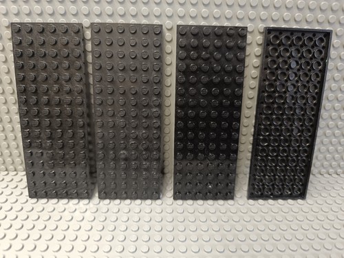 Lego 4x Platte 6x16 plate 3027 schwarz black Top Grundplatte Beidseitig ...