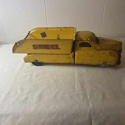 VINTAGE 1950'S BUDDY L Streamlined SHELL GAS Delivery Truck PRESSED ...