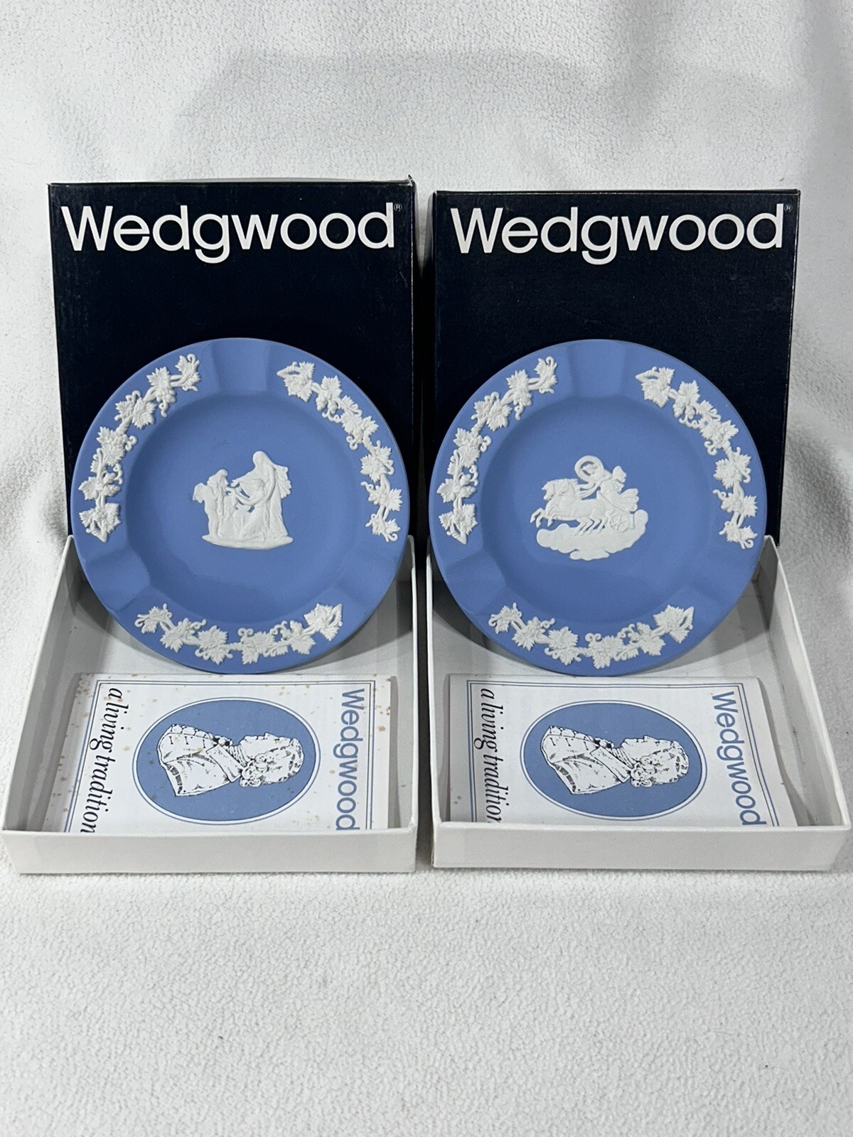 2-Wedgwood & Barlaston Ashtrays - Blue Jasper Original Boxes ...